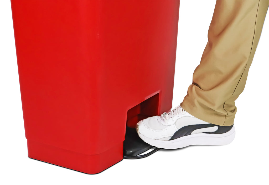 Waste Mate Plastic Waste Receptacle, 24 Gallon, Red